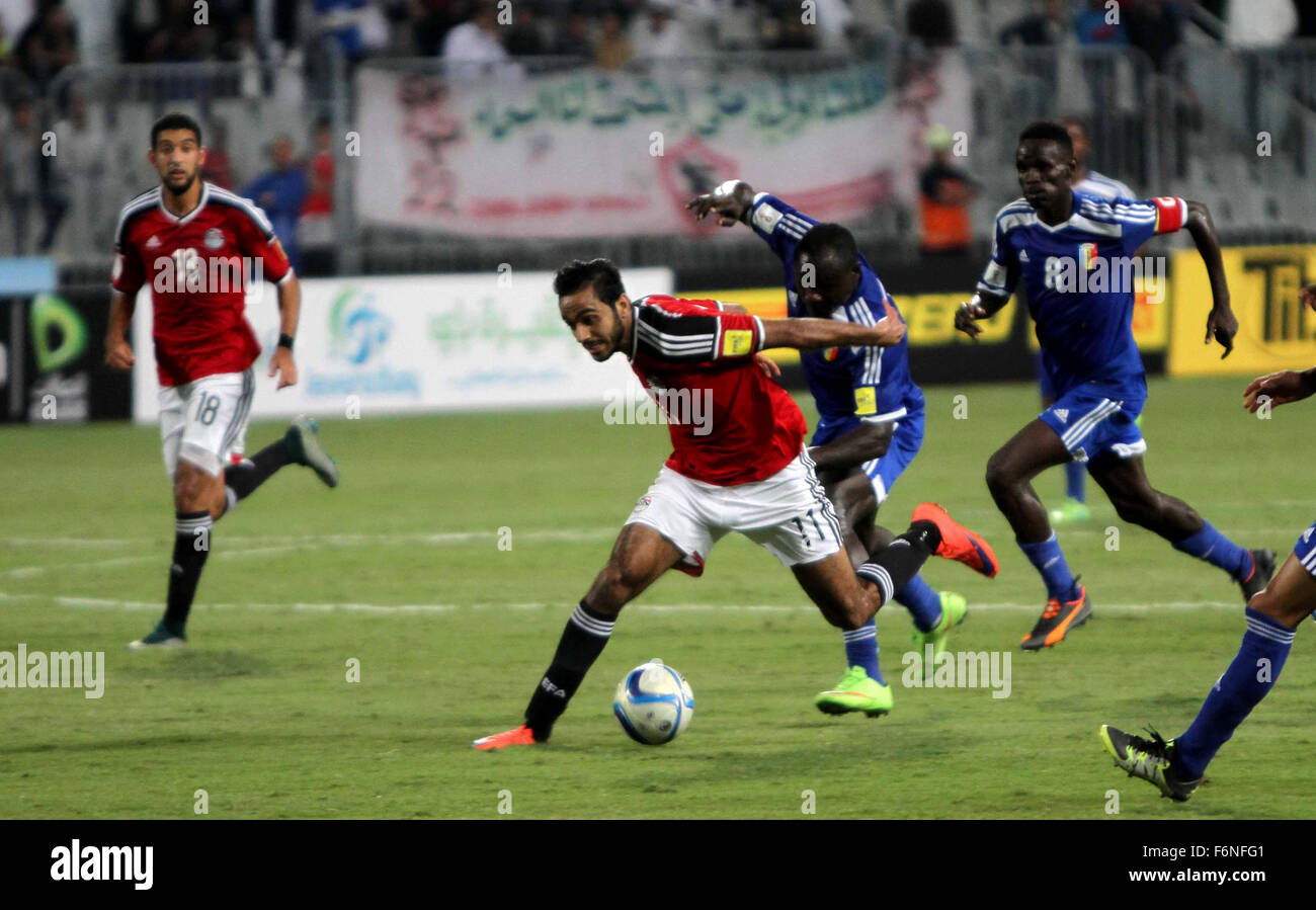 Cairo, Egypt. 17th Nov, 2015. Egypt's players compete against Chad ...