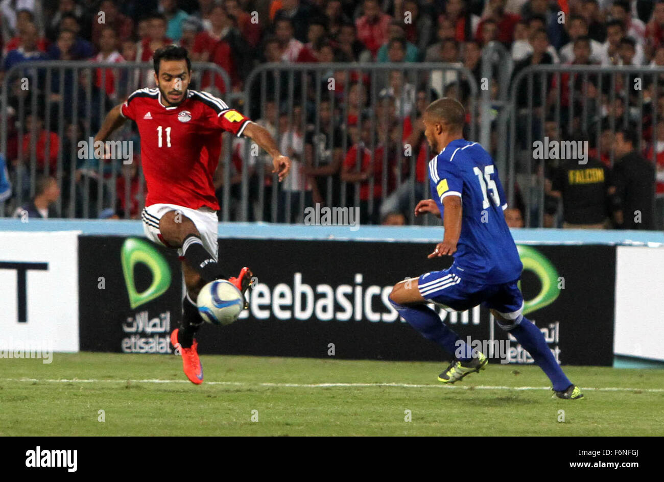 Cairo, Egypt. 17th Nov, 2015. Egypt's players compete against Chad ...
