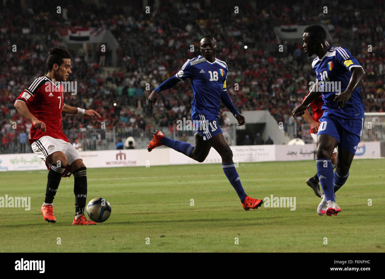 Cairo, Egypt. 17th Nov, 2015. Egypt's players compete against Chad ...