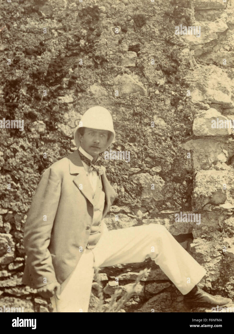 A man with the explorer hat Stock Photo - Alamy