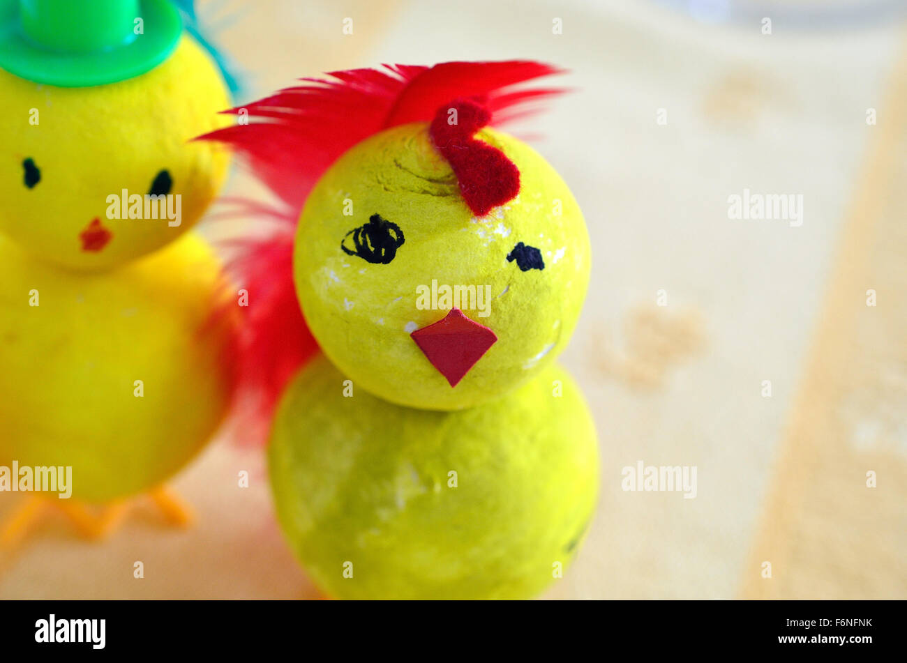 yellow homemade easter chickens Stock Photo - Alamy