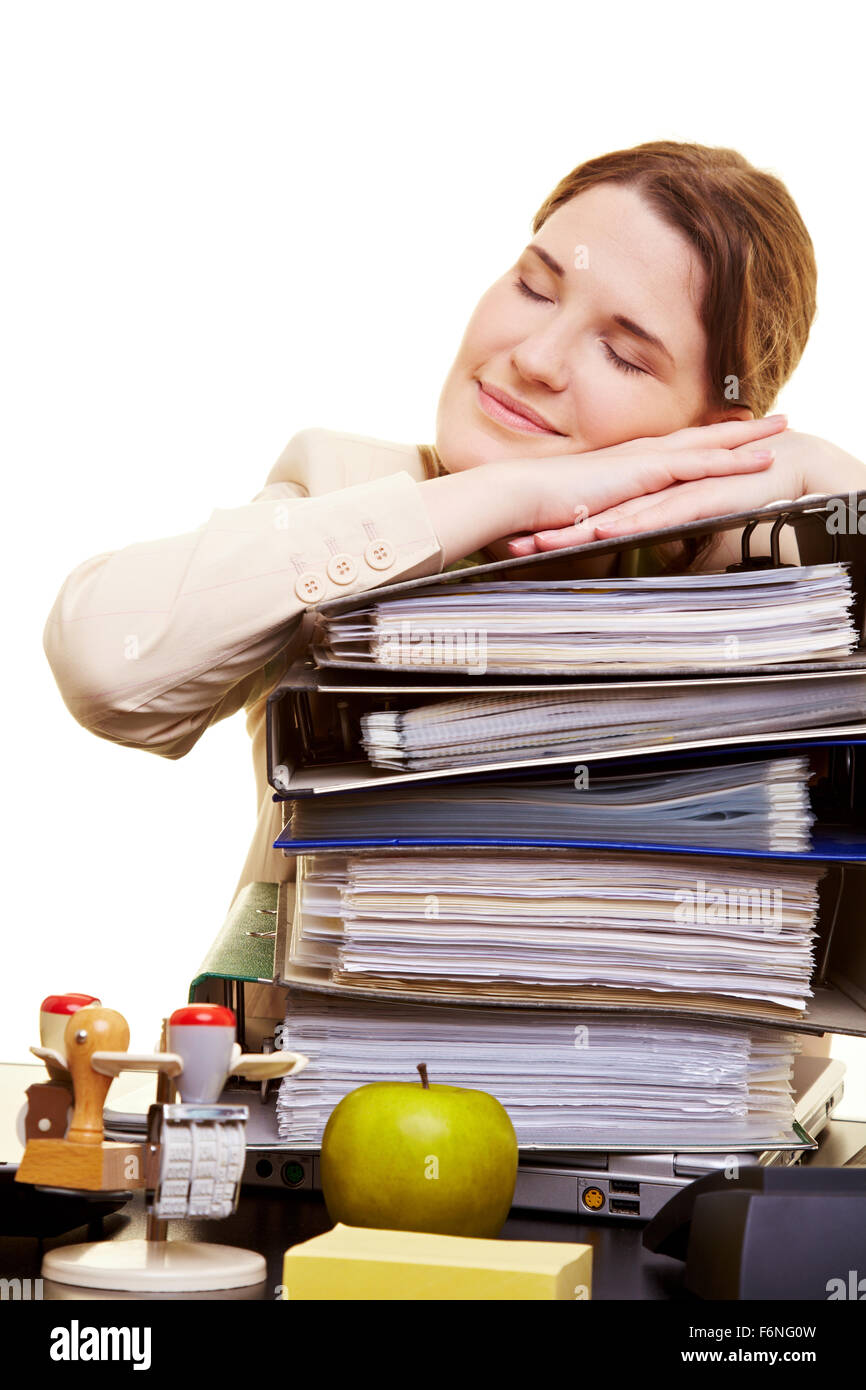 Tired female putting on sleep hi-res stock photography and images - Alamy