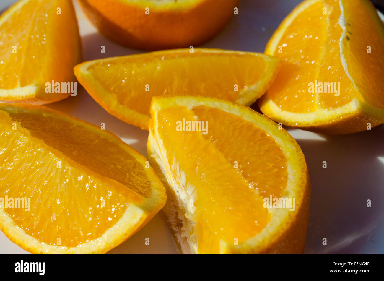 sweet yellow orange slices in easter sunshine Stock Photo - Alamy