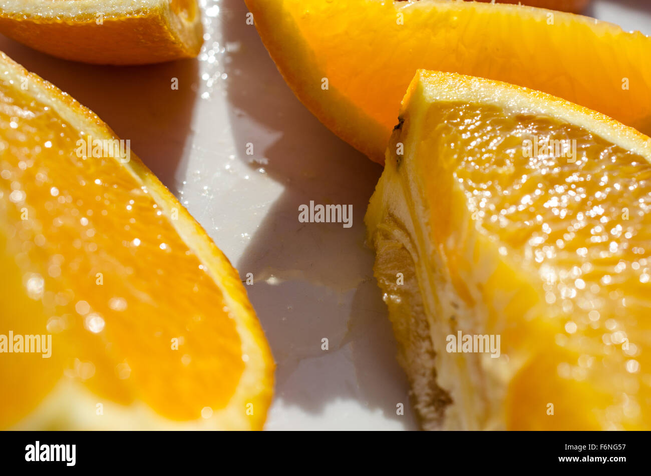 sweet yellow orange slices in easter sunshine Stock Photo - Alamy