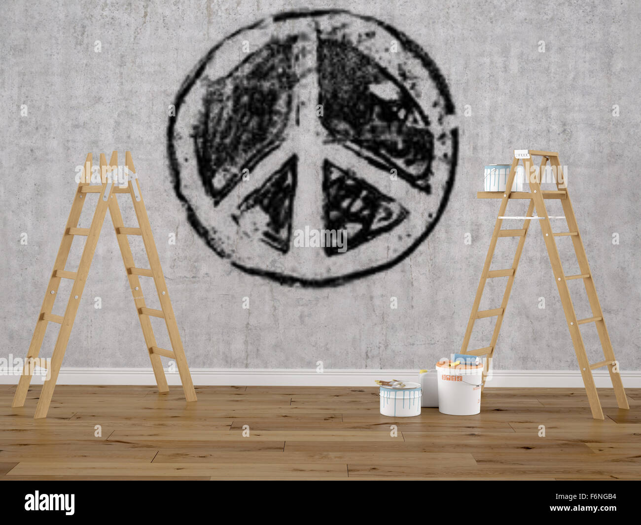 faded peace sign. 3d rendering Stock Photo - Alamy