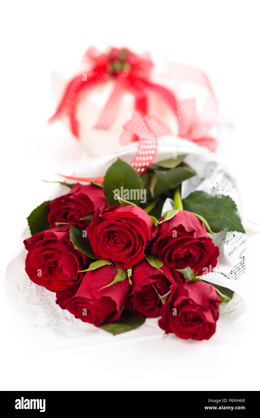 Gift box flower bouquet Cut Out Stock Images & Pictures - Alamy