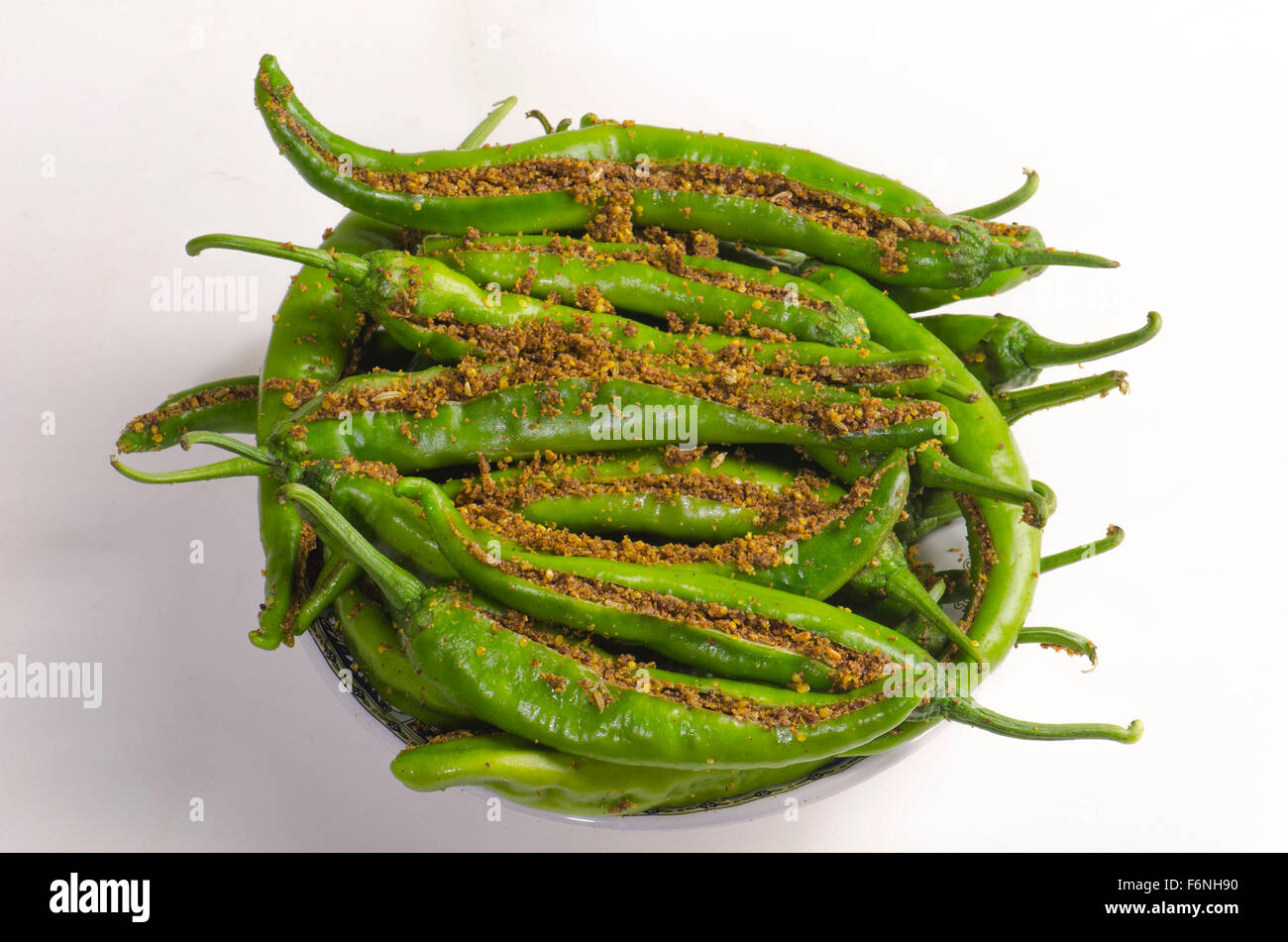 Green chilli masala stuffed, Jodhpur, Rajasthan, India, Asia Stock ...