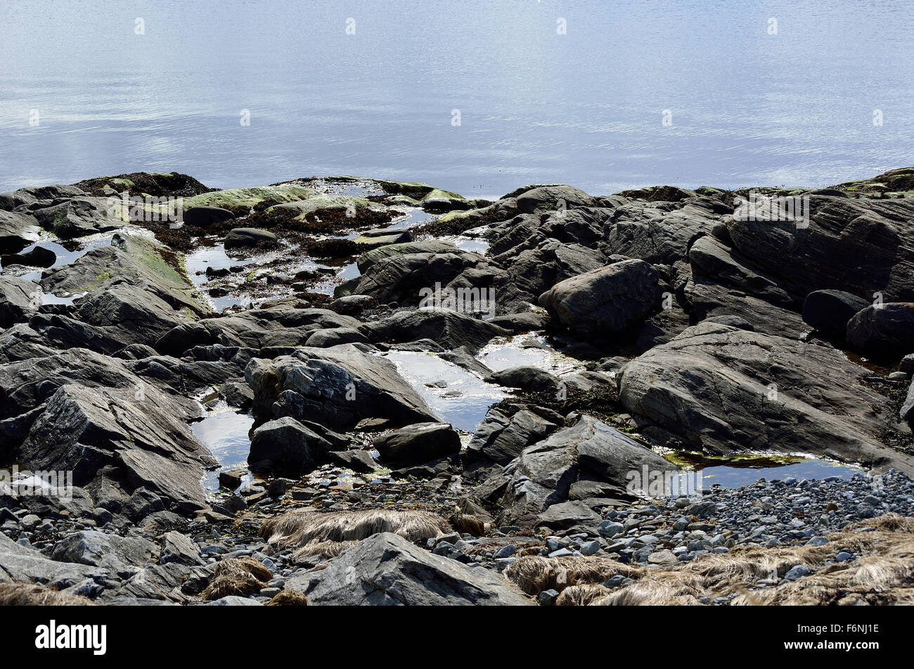 smooth sea shore rock side Stock Photo - Alamy