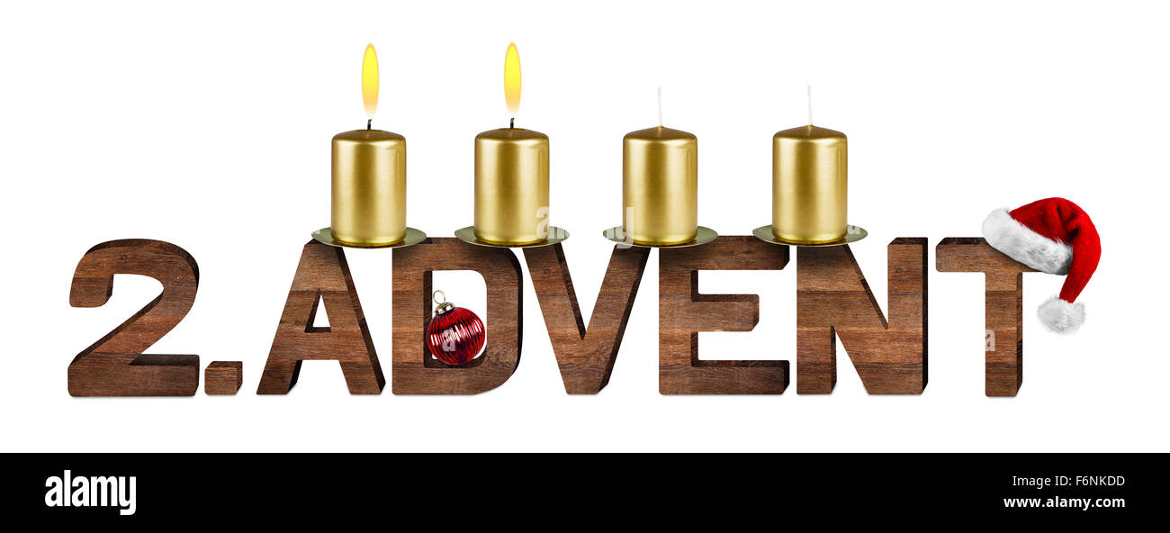 second advent concept with candles isolated on white background Stock ...