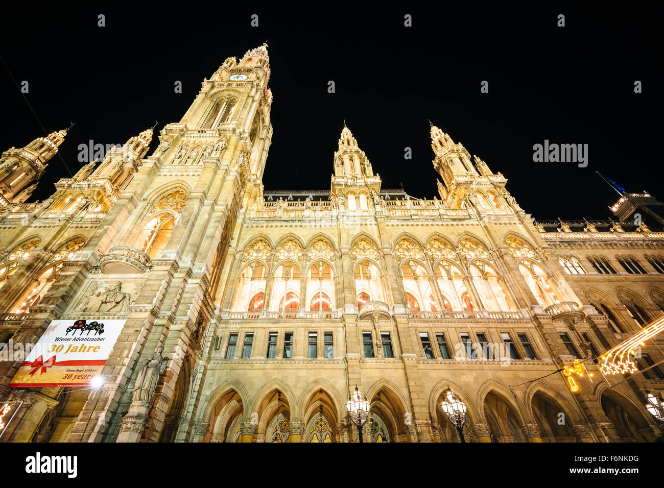 Rathaus at night, at Rathausplatz, in Vienna, Austria Stock Photo - Alamy