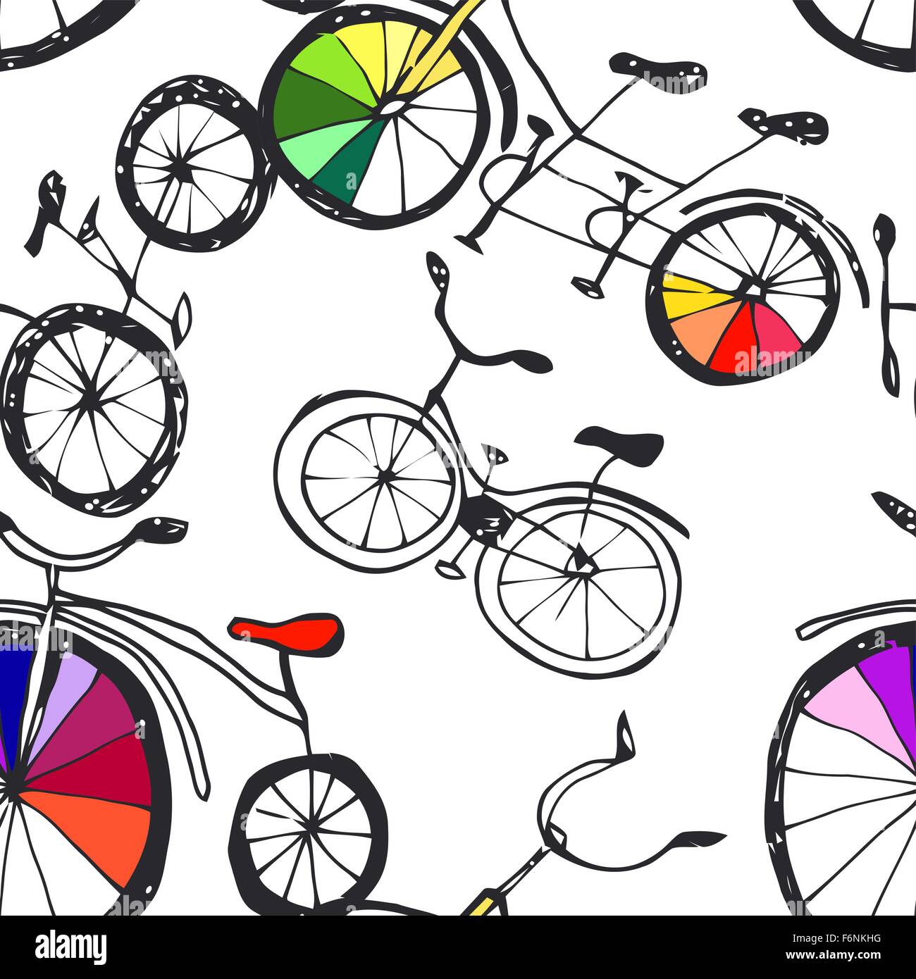 Cute doodle bicycles Stock Vector Image & Art - Alamy