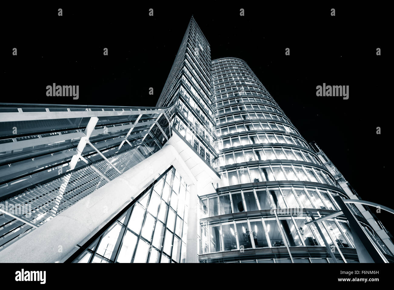 Modern building at night, in Vienna, Austria Stock Photo - Alamy