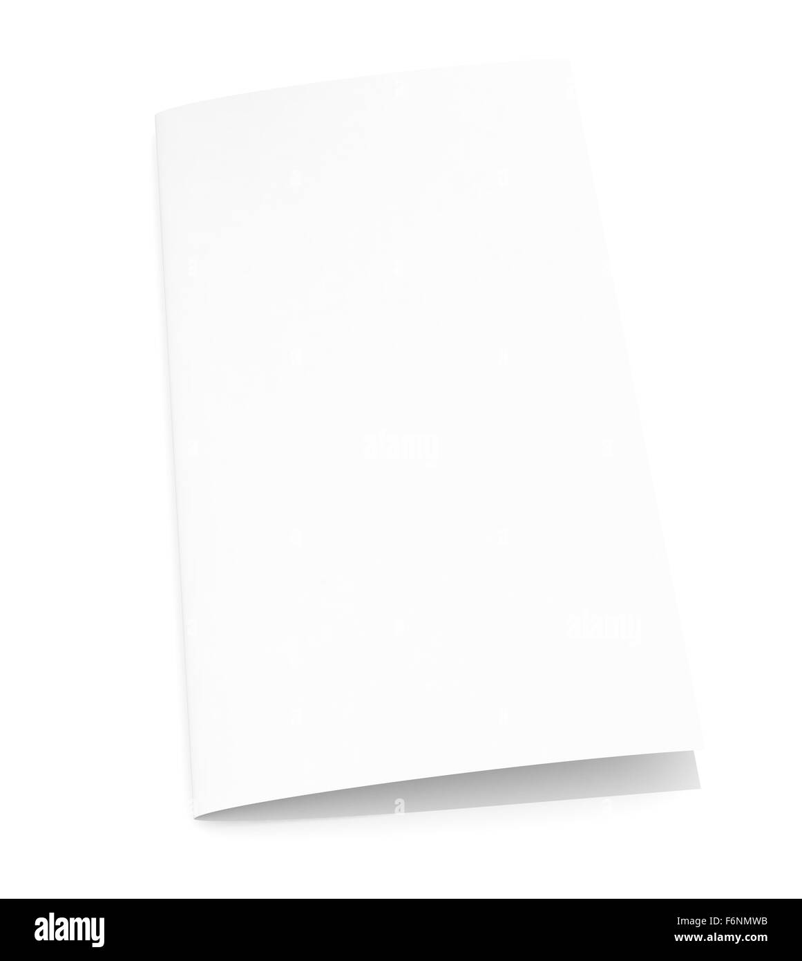 Empty closed paper brochure on white background Stock Photo - Alamy