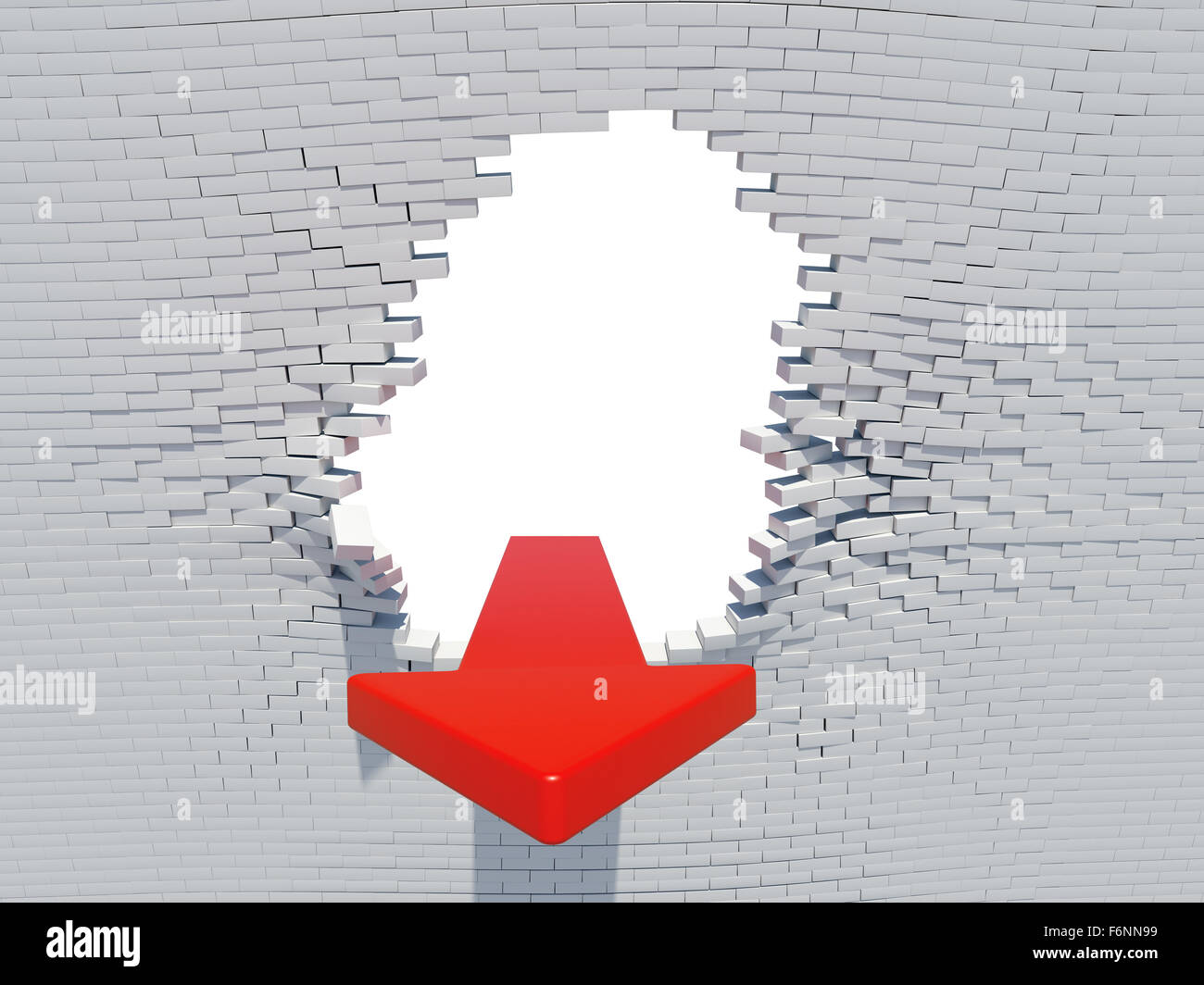 Wall crash arrow Stock Photo - Alamy