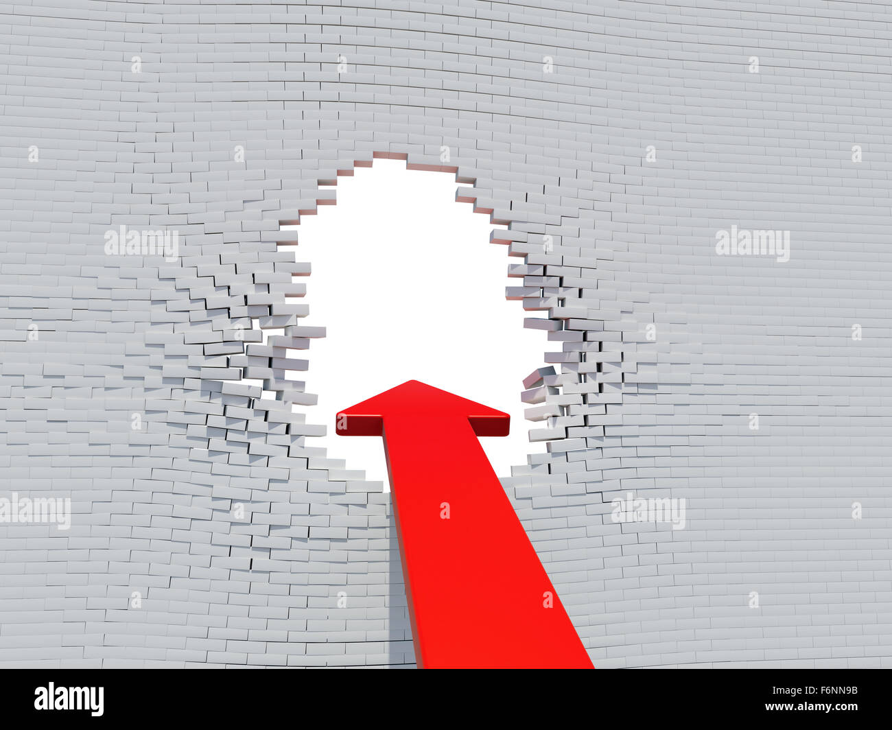 Wall crash red arrow Stock Photo - Alamy