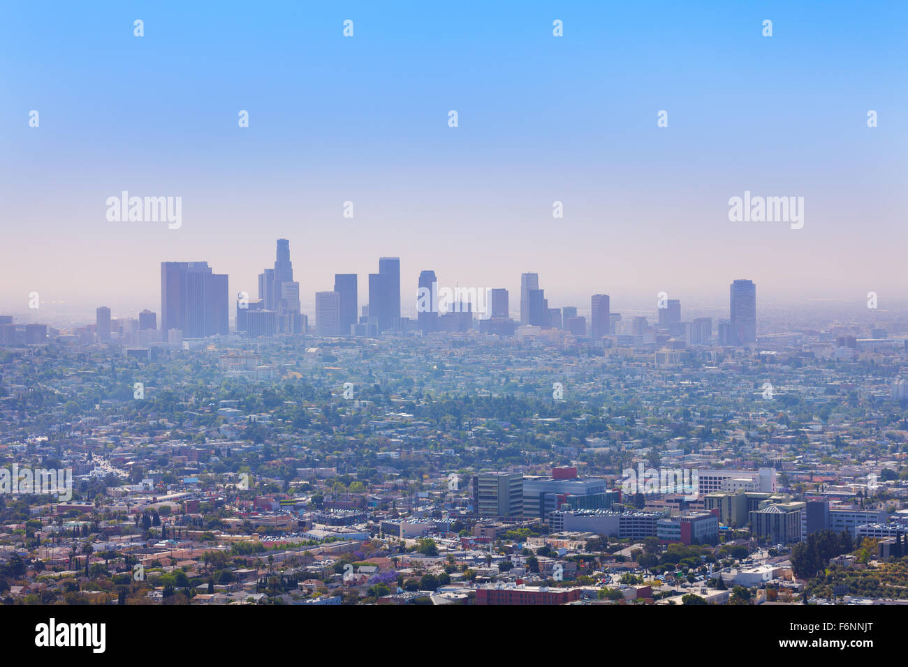 Nice city view of LA from Griffith Observatory Stock Photo - Alamy