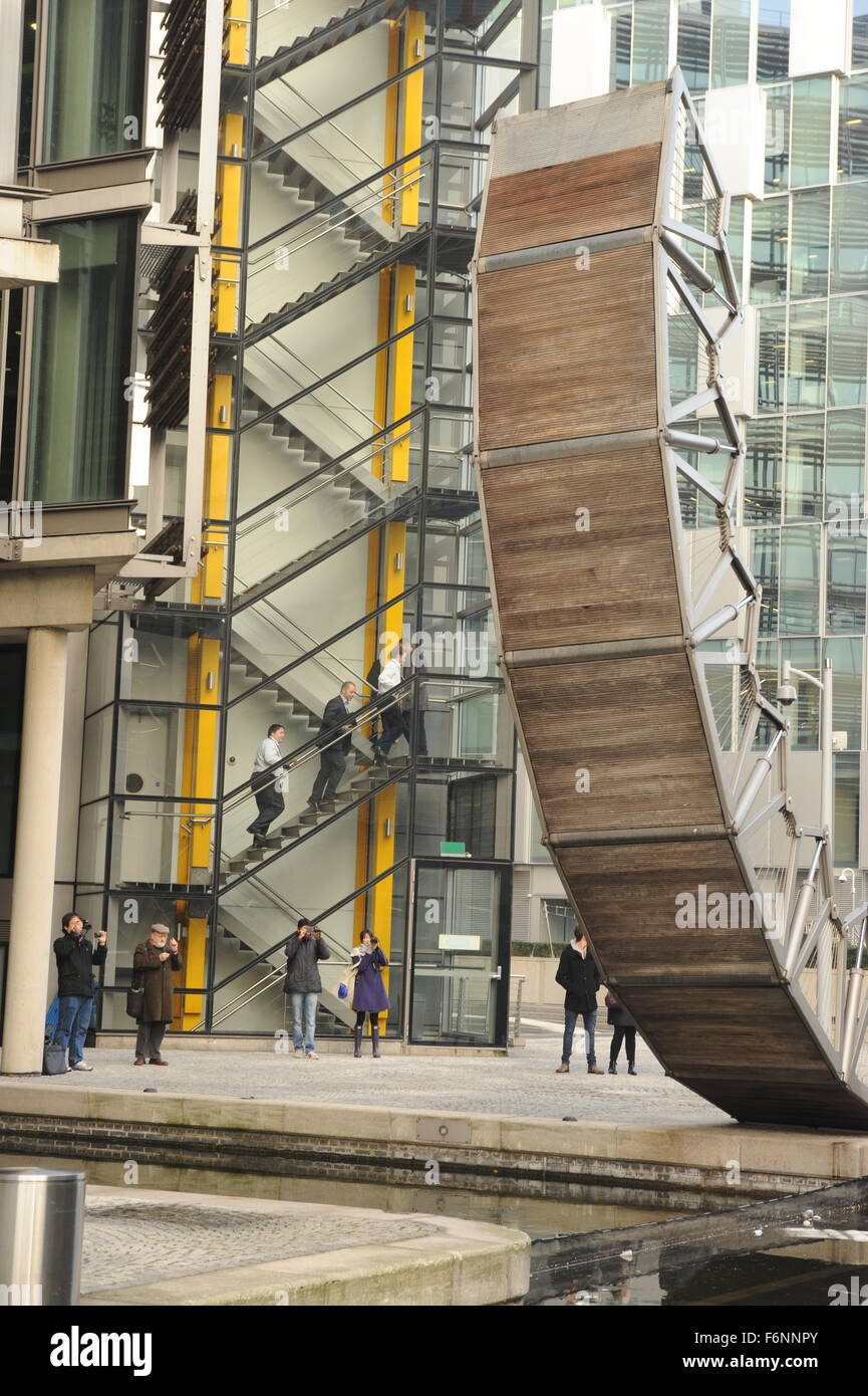 Reuben rolling bridge Paddington Basin London Stock Photo - Alamy