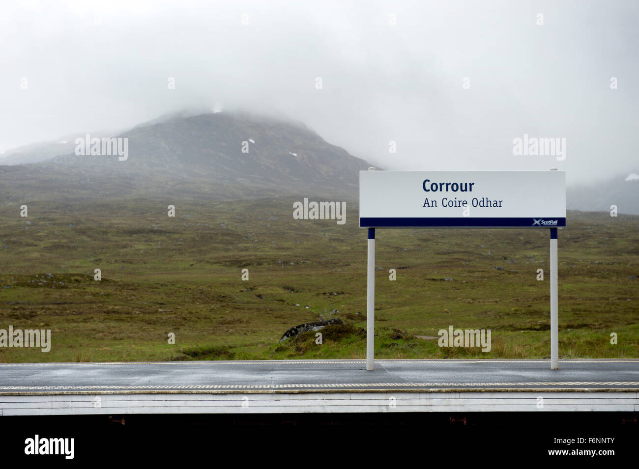 Platform signage at Corrour Station, the UKs most remote railway ...