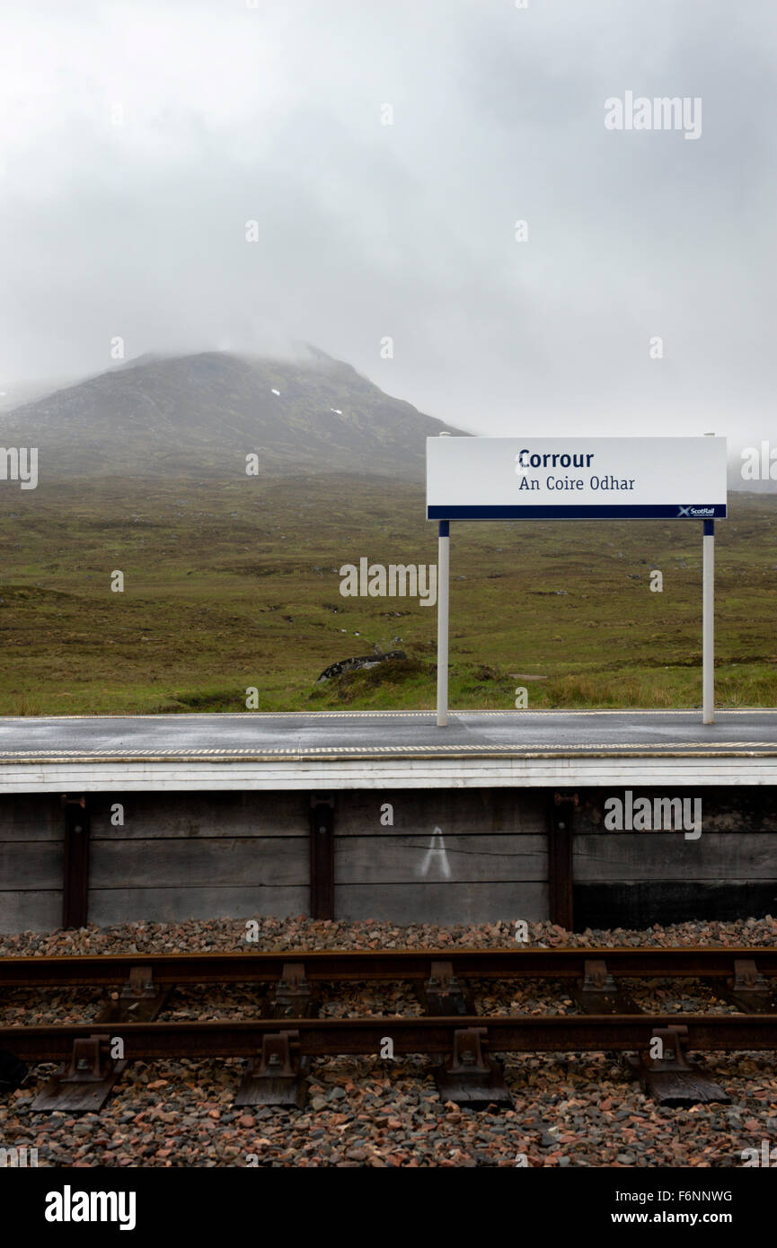 Platform signage at Corrour Station, the UKs most remote railway ...