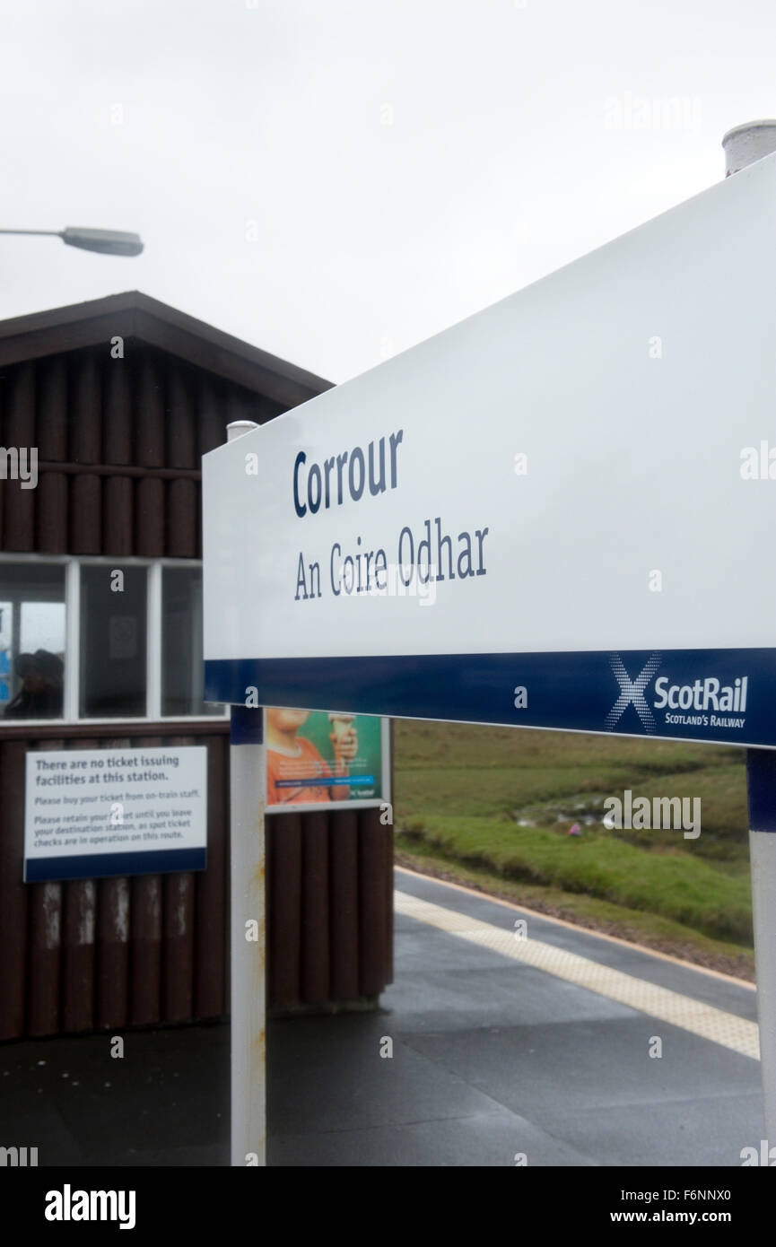 Platform signage at Corrour Station, the UKs most remote railway ...