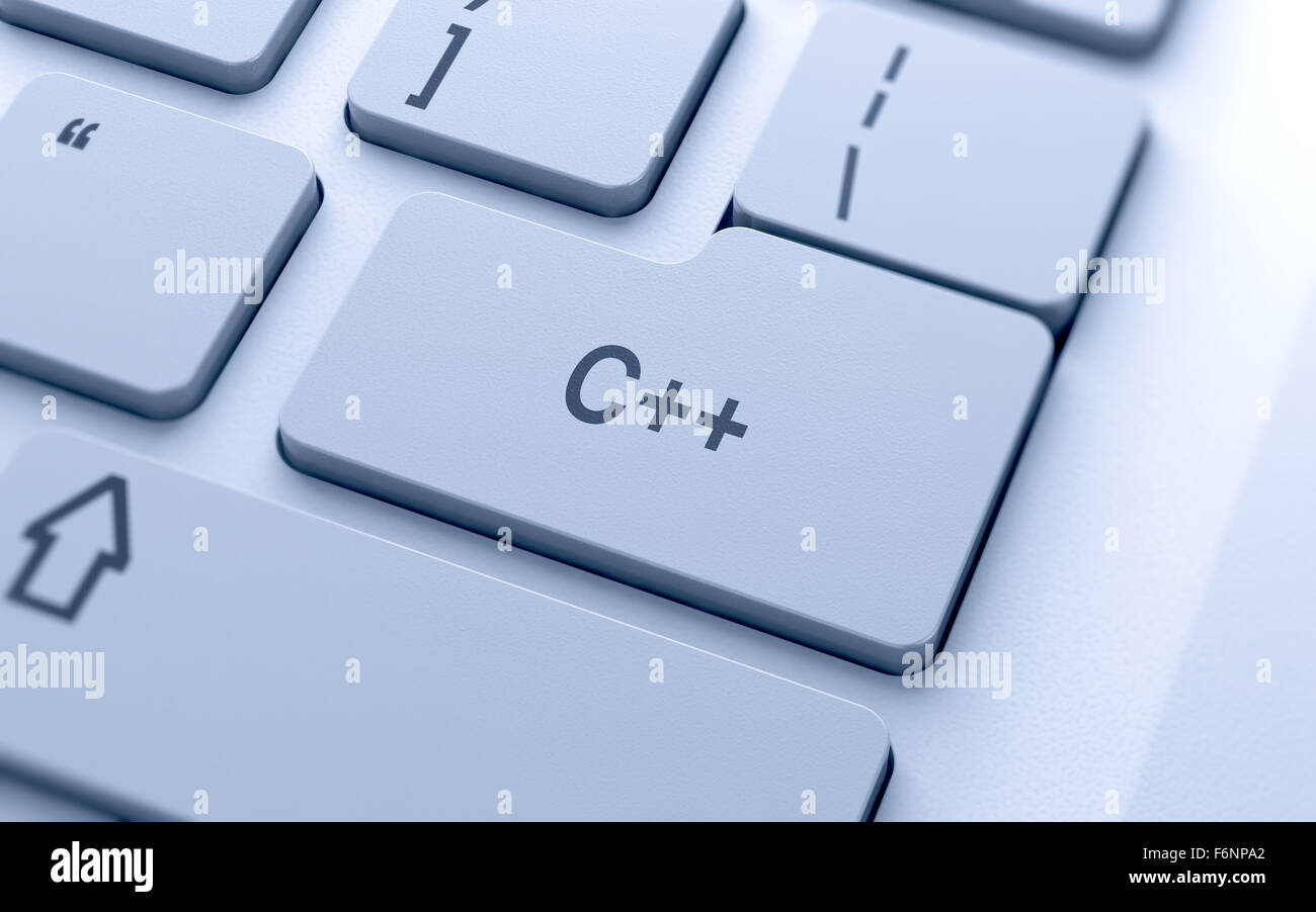 C++ word button on computer keyboard with soft focus Stock Photo - Alamy