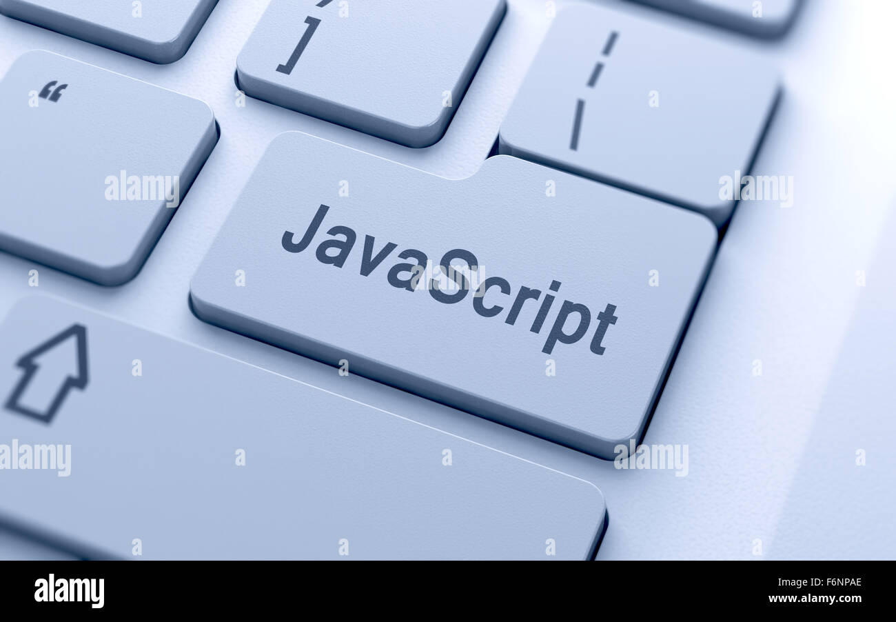 JavaScript word button on computer keyboard with soft focus Stock Photo ...