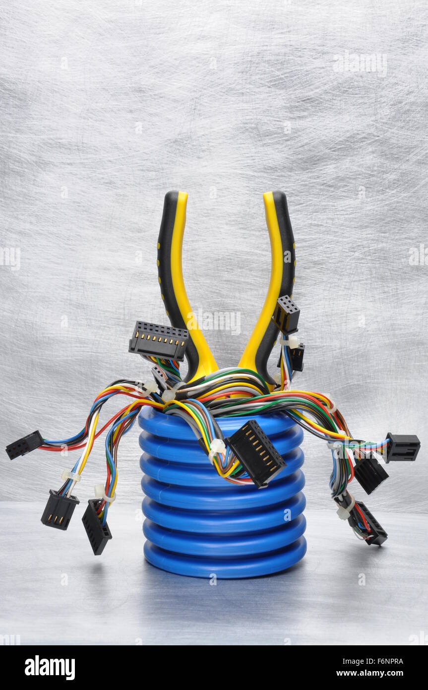 Tools and components of electrical installations Stock Photo - Alamy