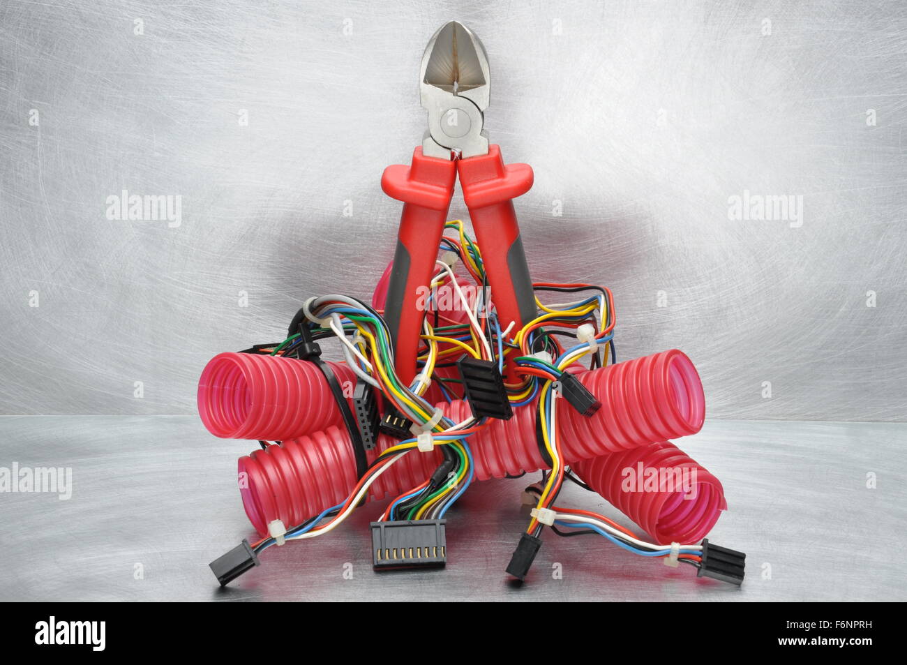 Tools and components of electrical installations Stock Photo - Alamy