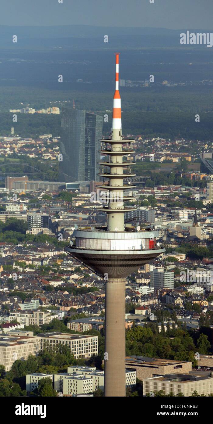Aerial photo of Frankfurt telecommunication tower Europaturm 03.06.2015 ...