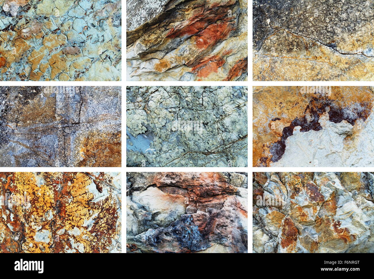 Rock texture background set. Natural rock patterns Stock Photo - Alamy