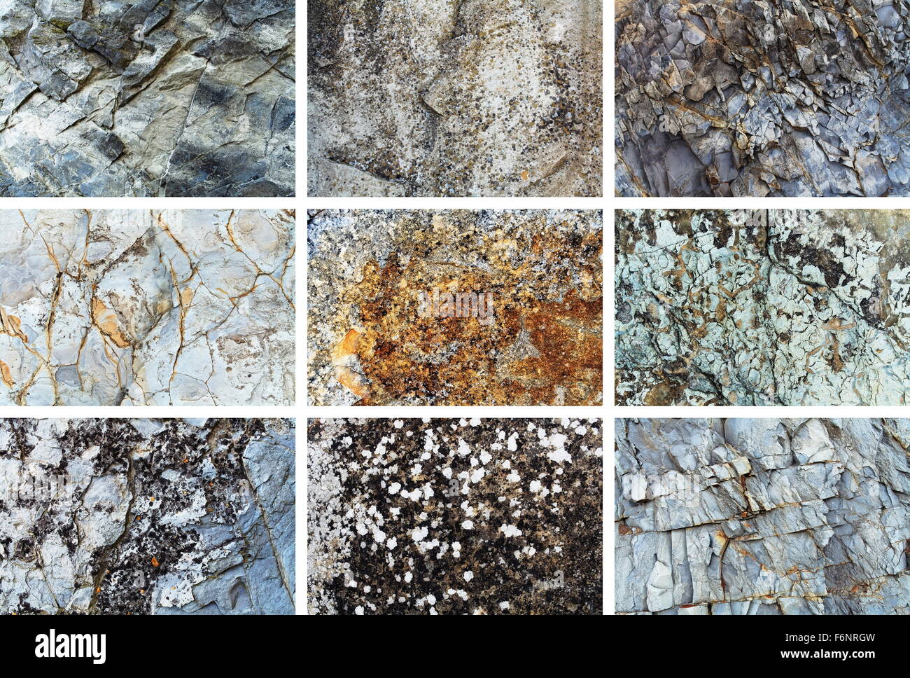 Rock texture background set. Natural rock patterns Stock Photo - Alamy