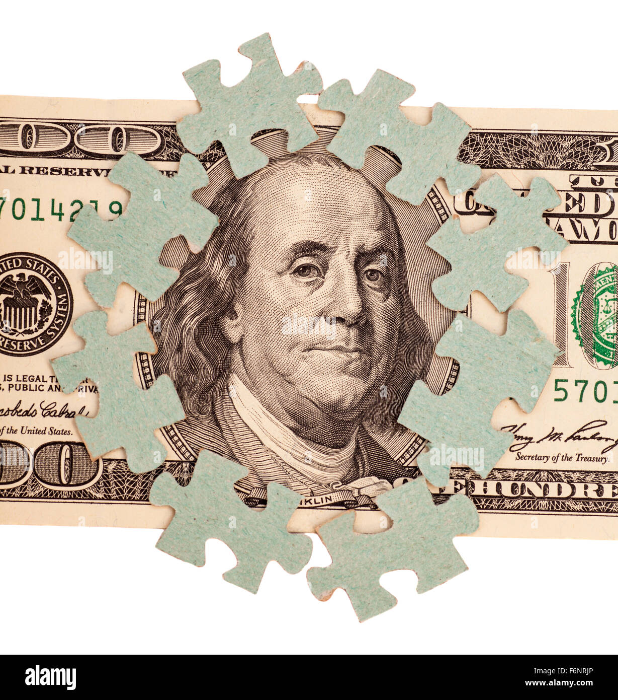 100 dollar bill puzzle hi-res stock photography and images - Alamy
