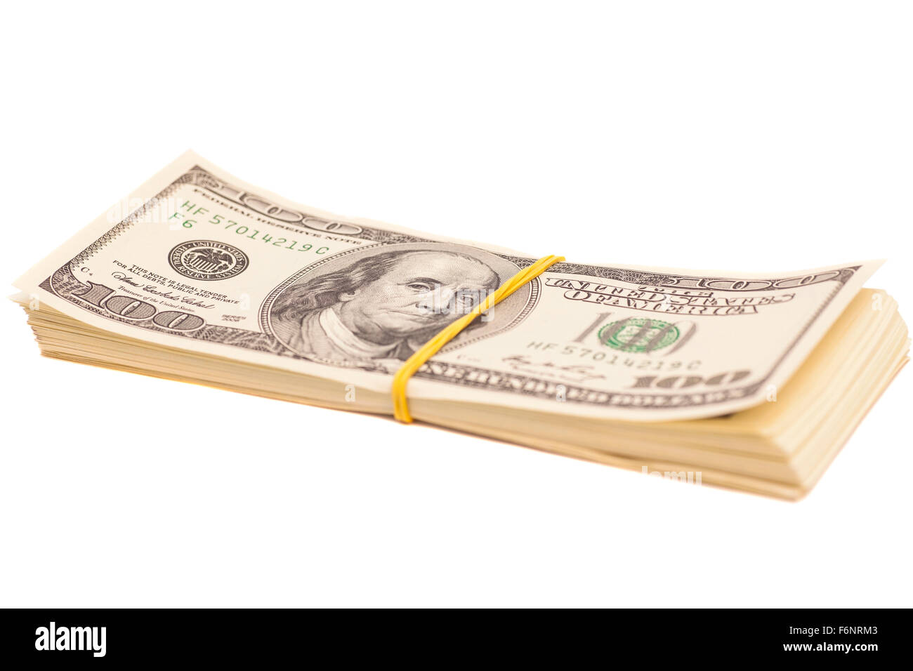 Stack of dollars isolated on white background Stock Photo - Alamy