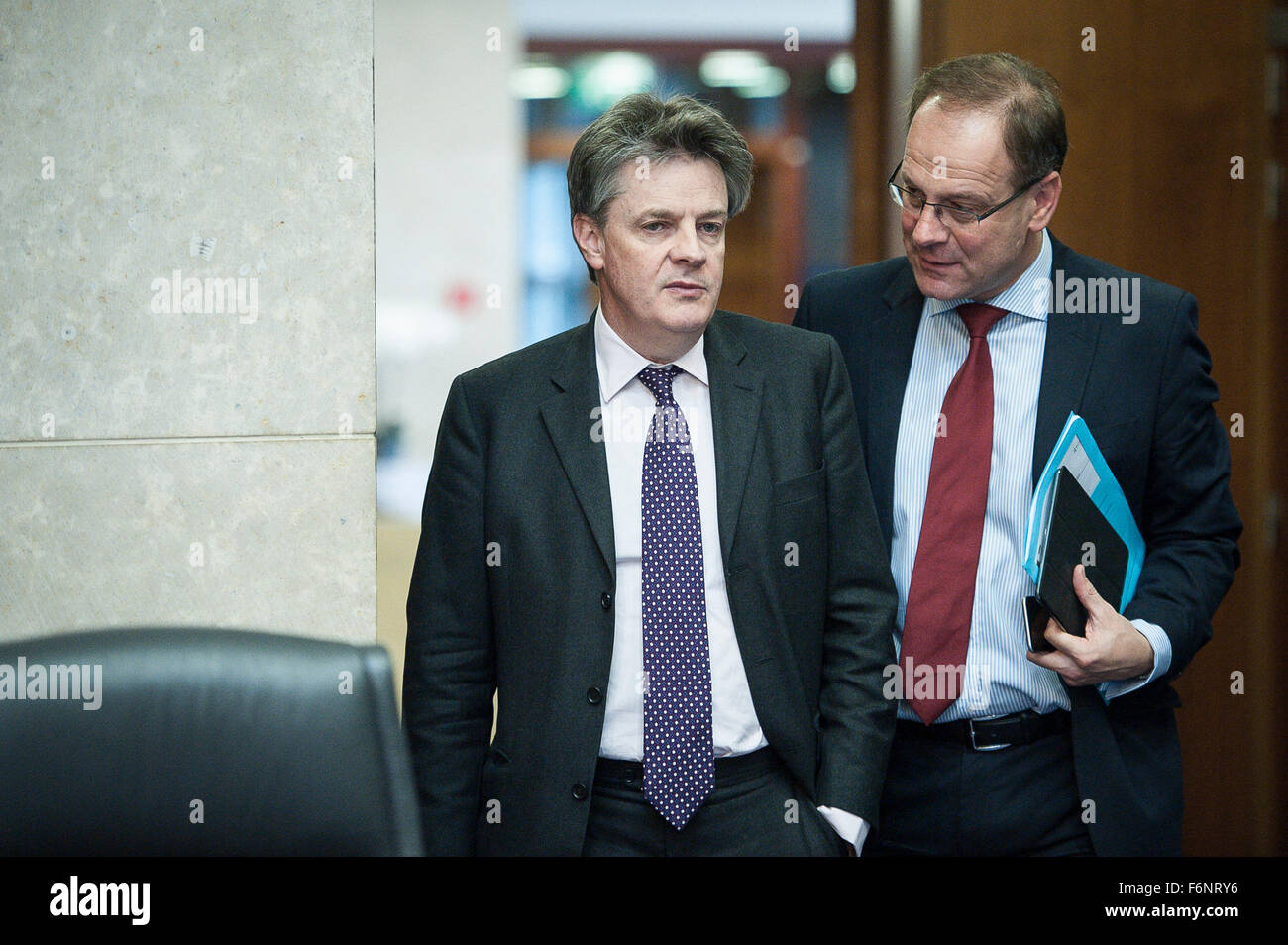 Jonathan Hill, EU commissioner for Financial services (L) and Tibor ...