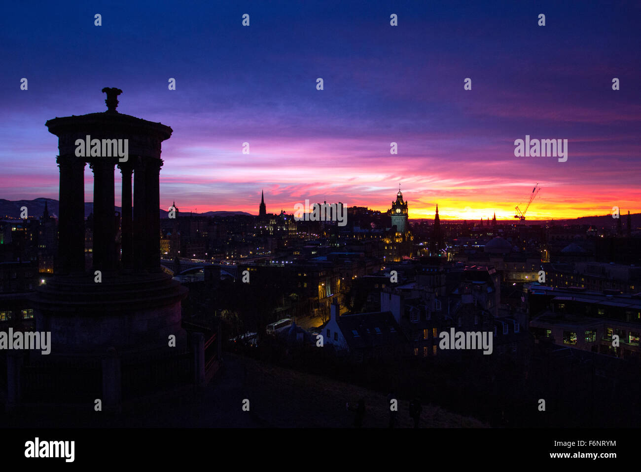 Sunset over Edinburgh Stock Photo - Alamy