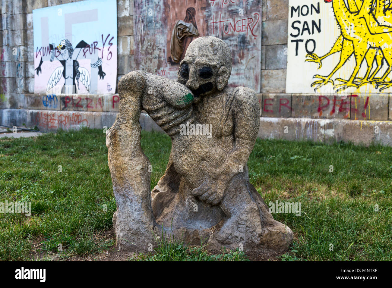 Graffiti and Sculptures in Viena Stock Photo - Alamy