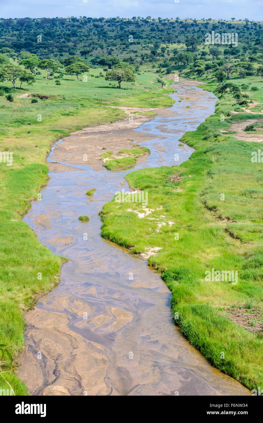 View of the river in the Tarangire National Park, Tanzania Stock Photo ...