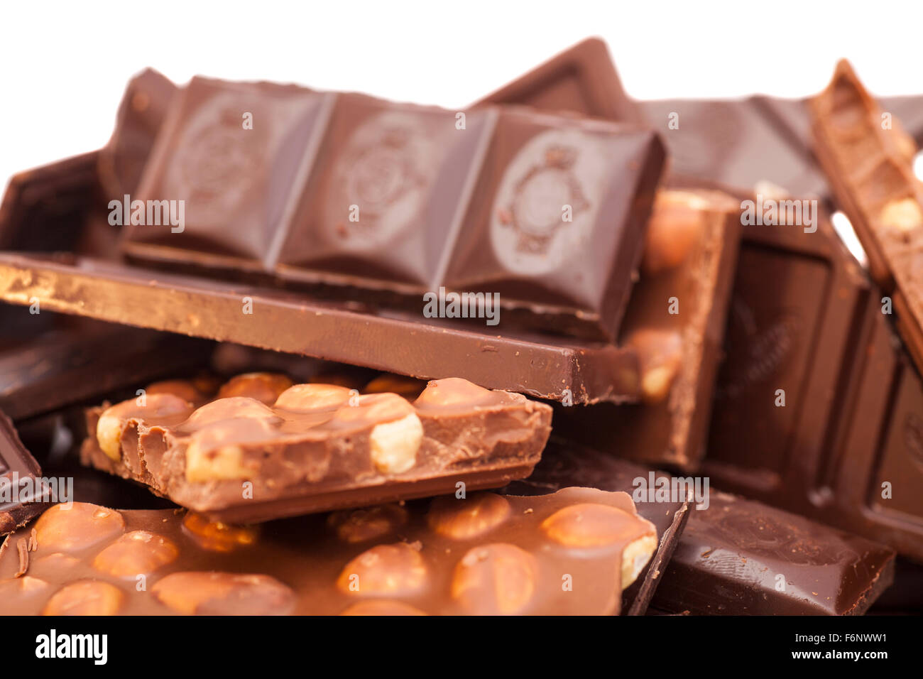 Chocolate bars background Stock Photo - Alamy