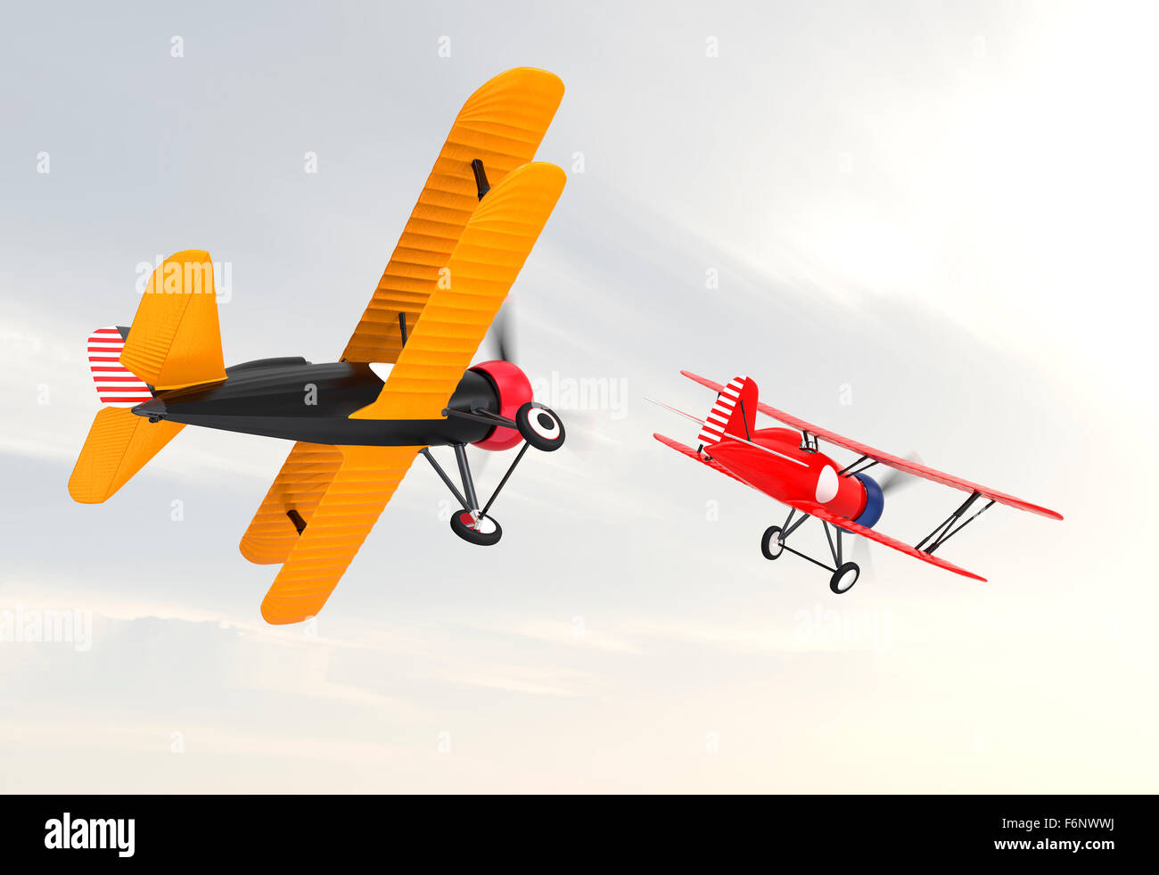 Two biplanes flying in the sky Stock Photo - Alamy