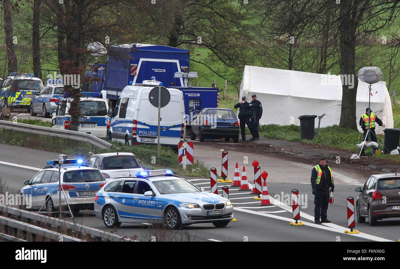 Police searches are conducted at the full closure of highway 44 near ...