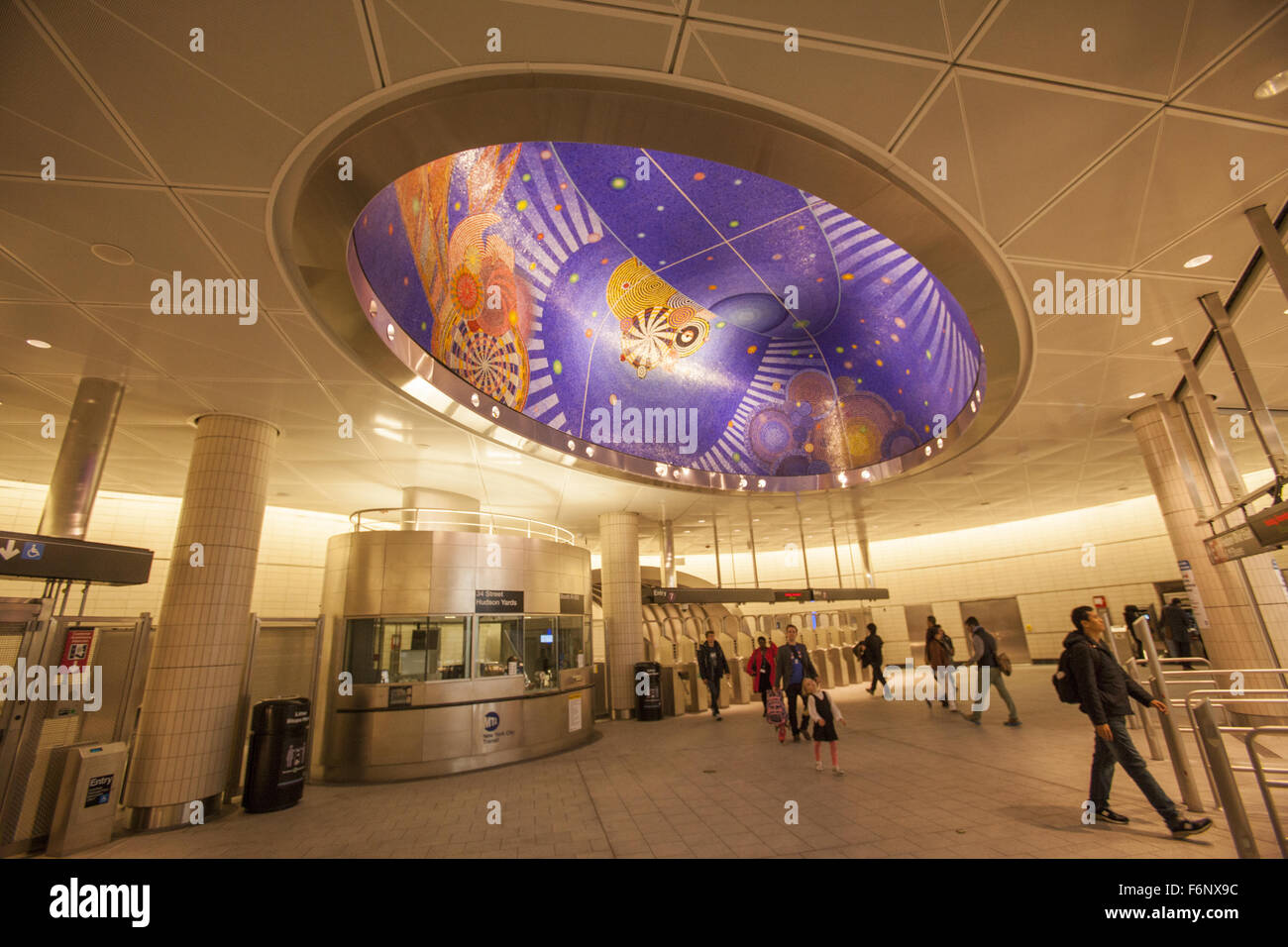 Entrance to the new No. 7 subway extension station at Hudson Yards at ...