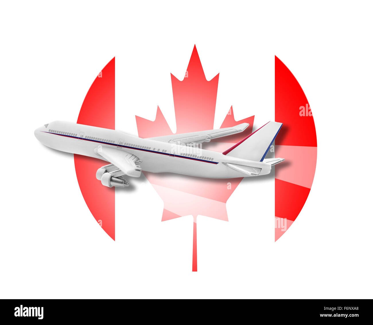 Plane and Canada flag Stock Photo - Alamy