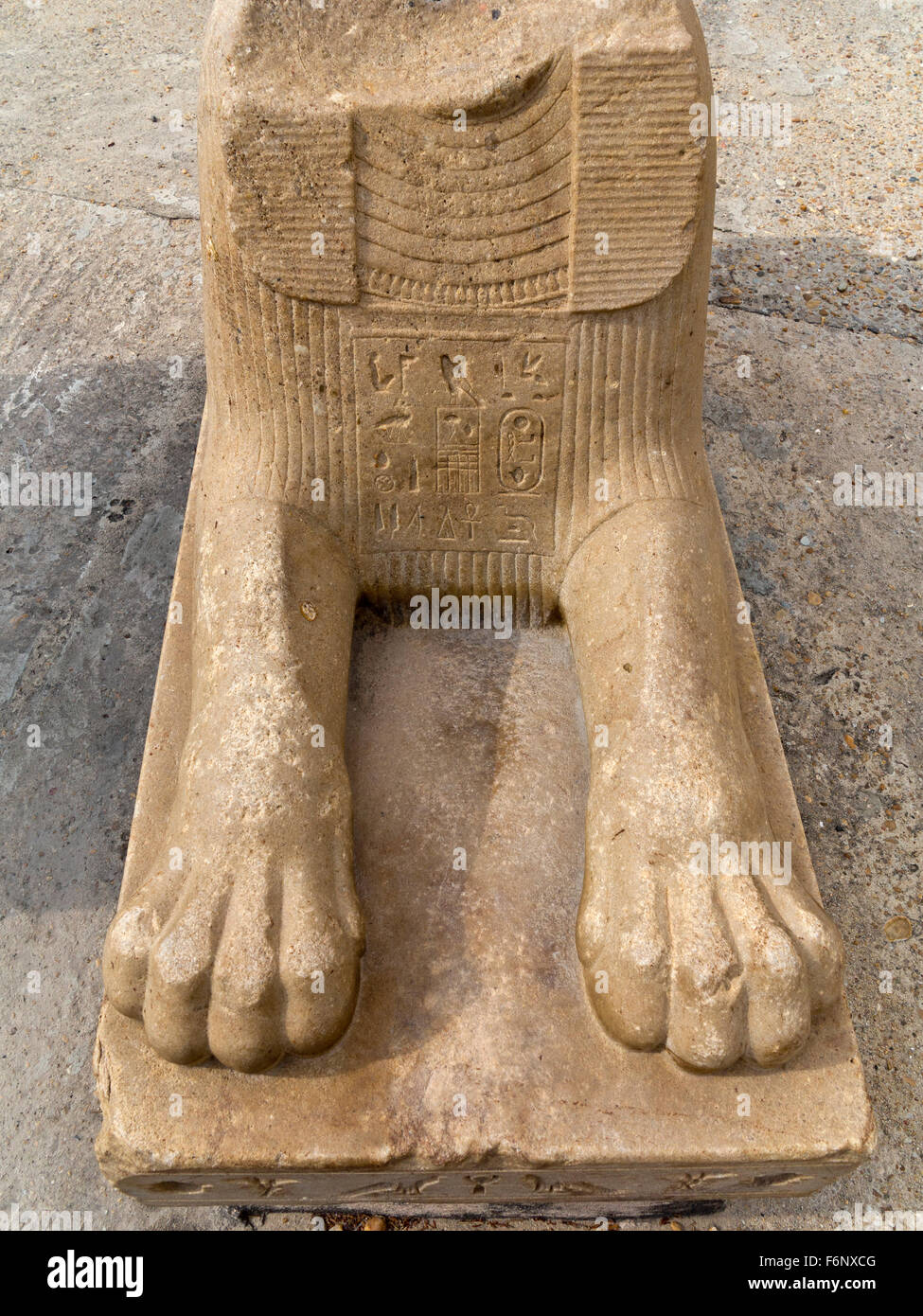 Feet of ruined Sphinx in the Open Air Museum at Kom al Shuqafa ...