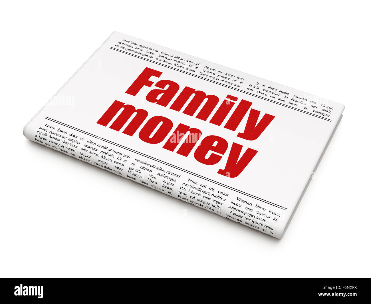 Money concept: newspaper headline Family Money Stock Photo - Alamy