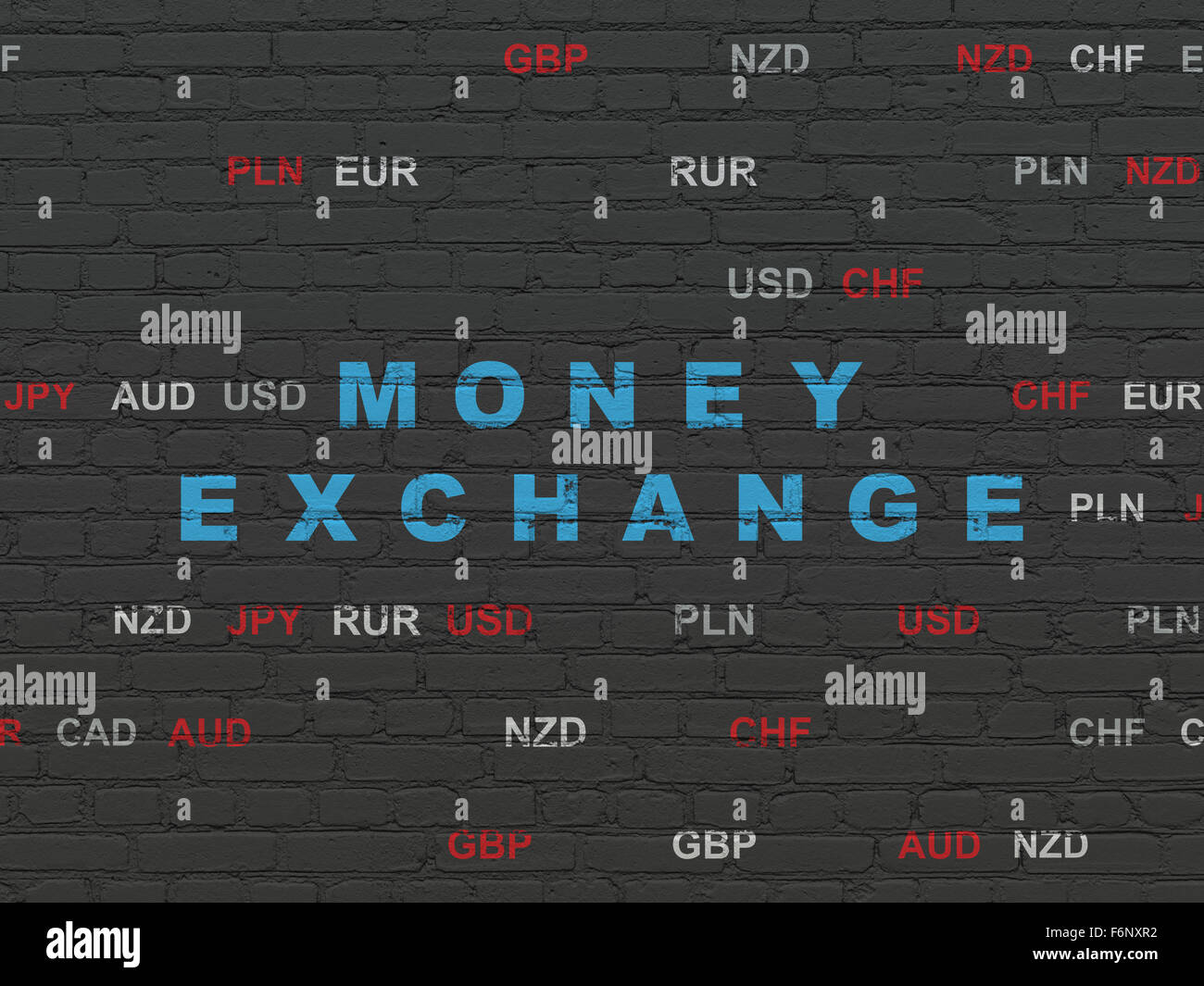 Money concept: Money Exchange on wall background Stock Photo - Alamy