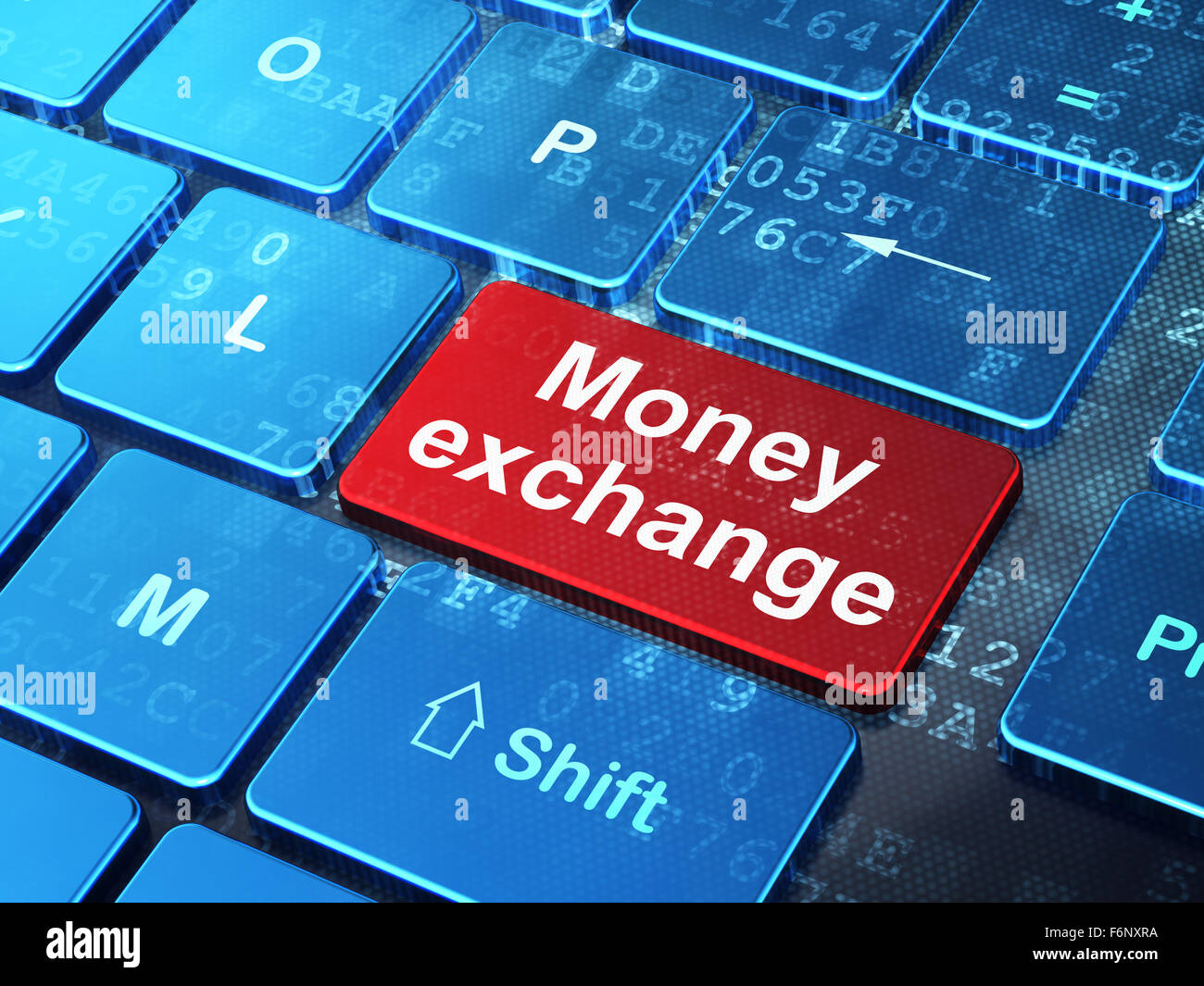 Money concept: Money Exchange on computer keyboard background Stock ...