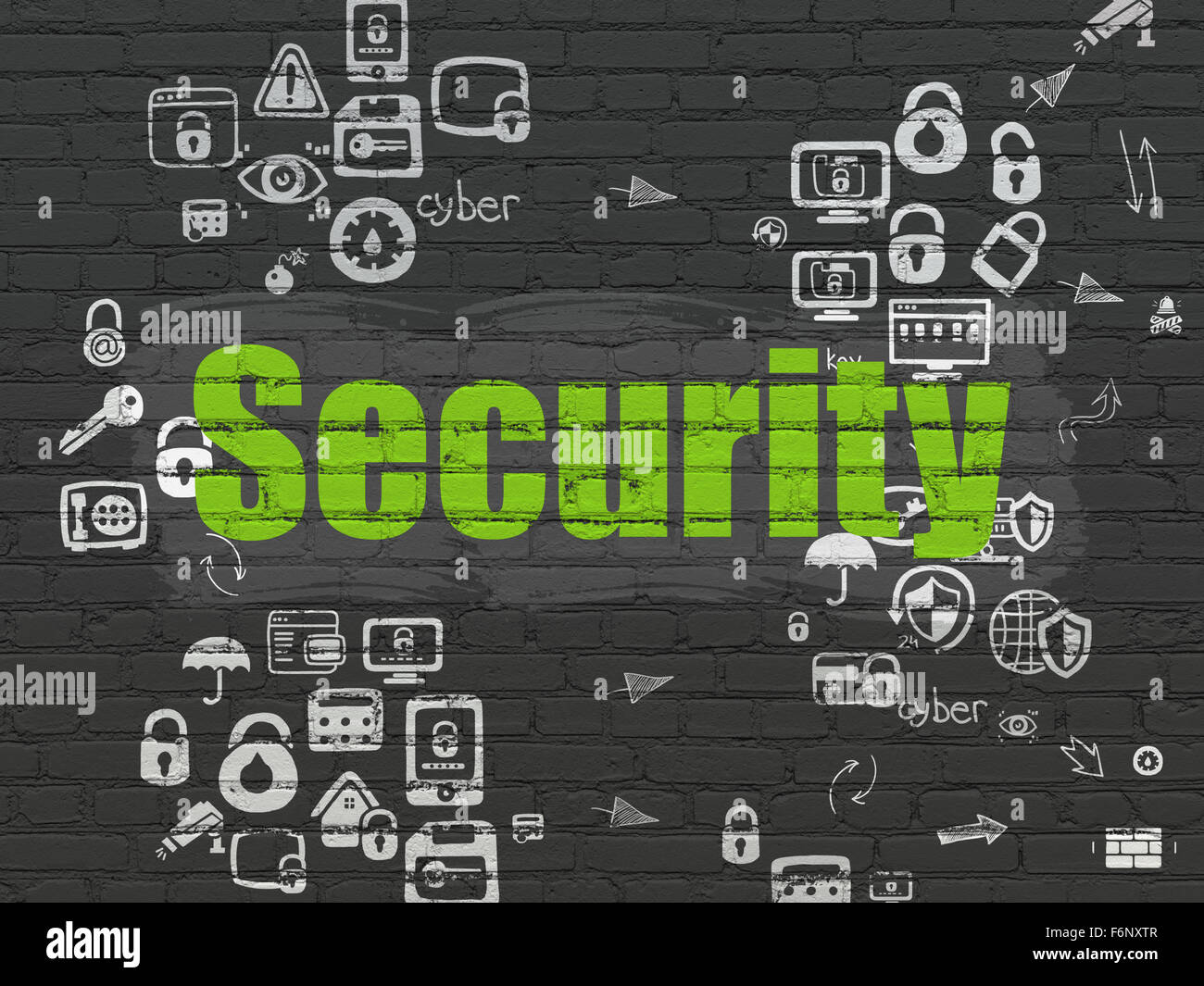 Safety concept: Security on wall background Stock Photo - Alamy