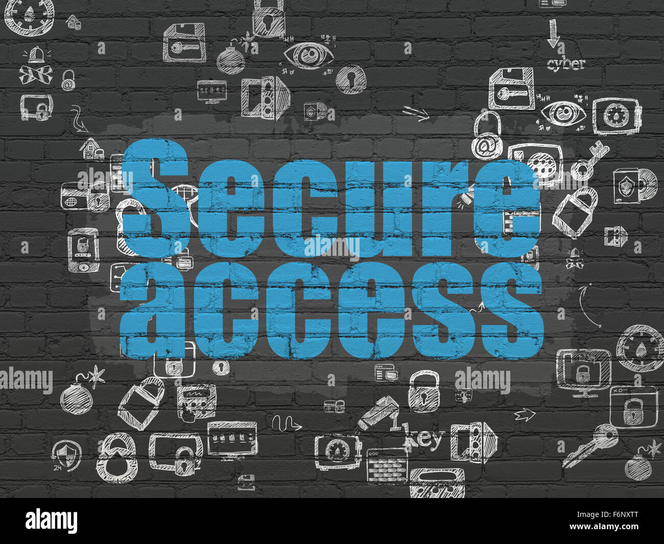 Protection concept: Secure Access on wall background Stock Photo - Alamy