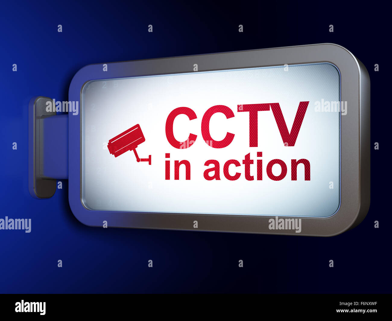Protection concept: CCTV In action and Cctv Camera on billboard ...