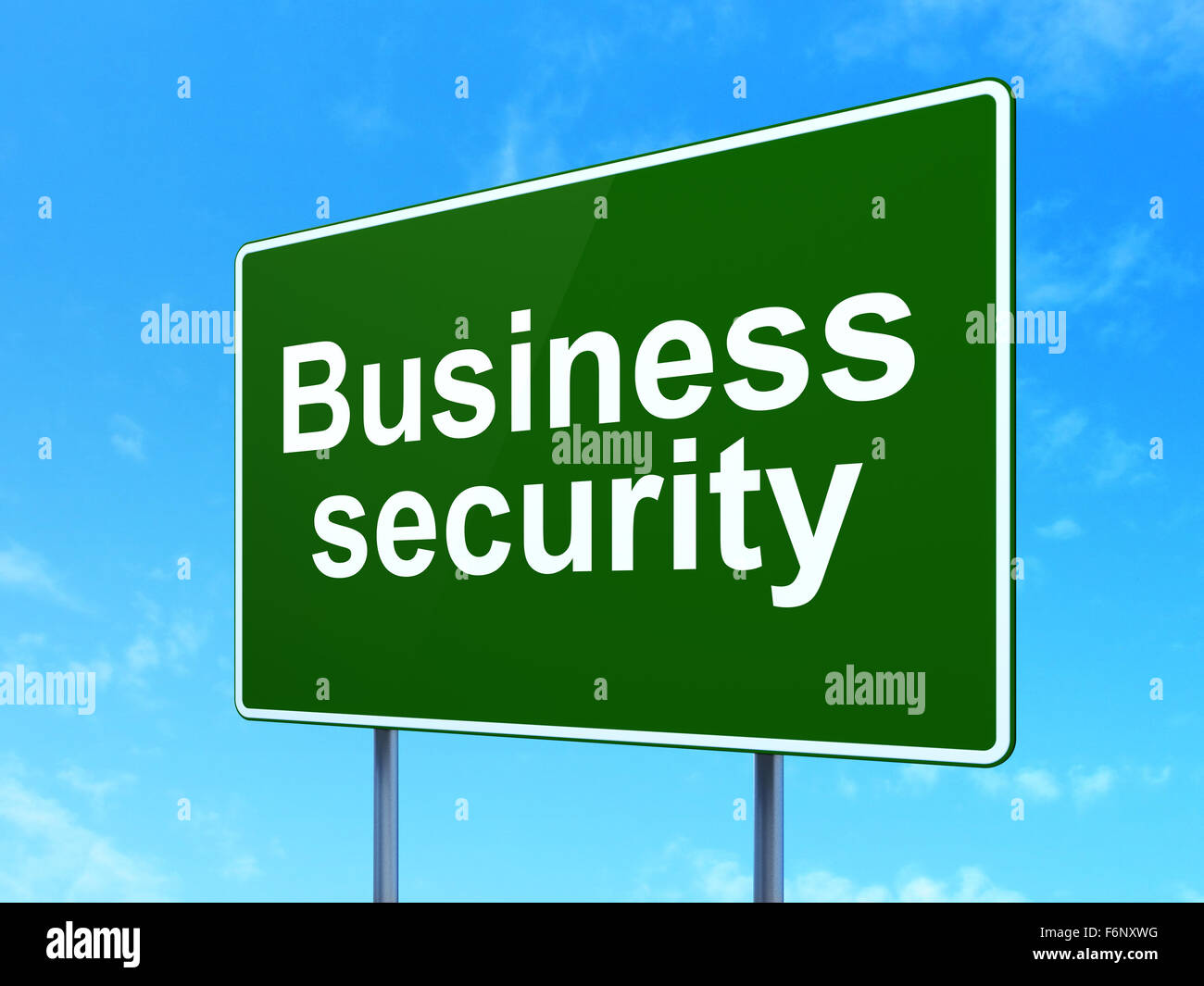 Protection concept: Business Security on road sign background Stock ...
